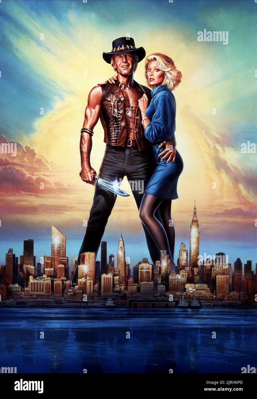 PAUL HOGAN, LINDA KOZLOWSKI POSTER, CROCODILE DUNDEE II, 1988 Stock Photo - Alamy