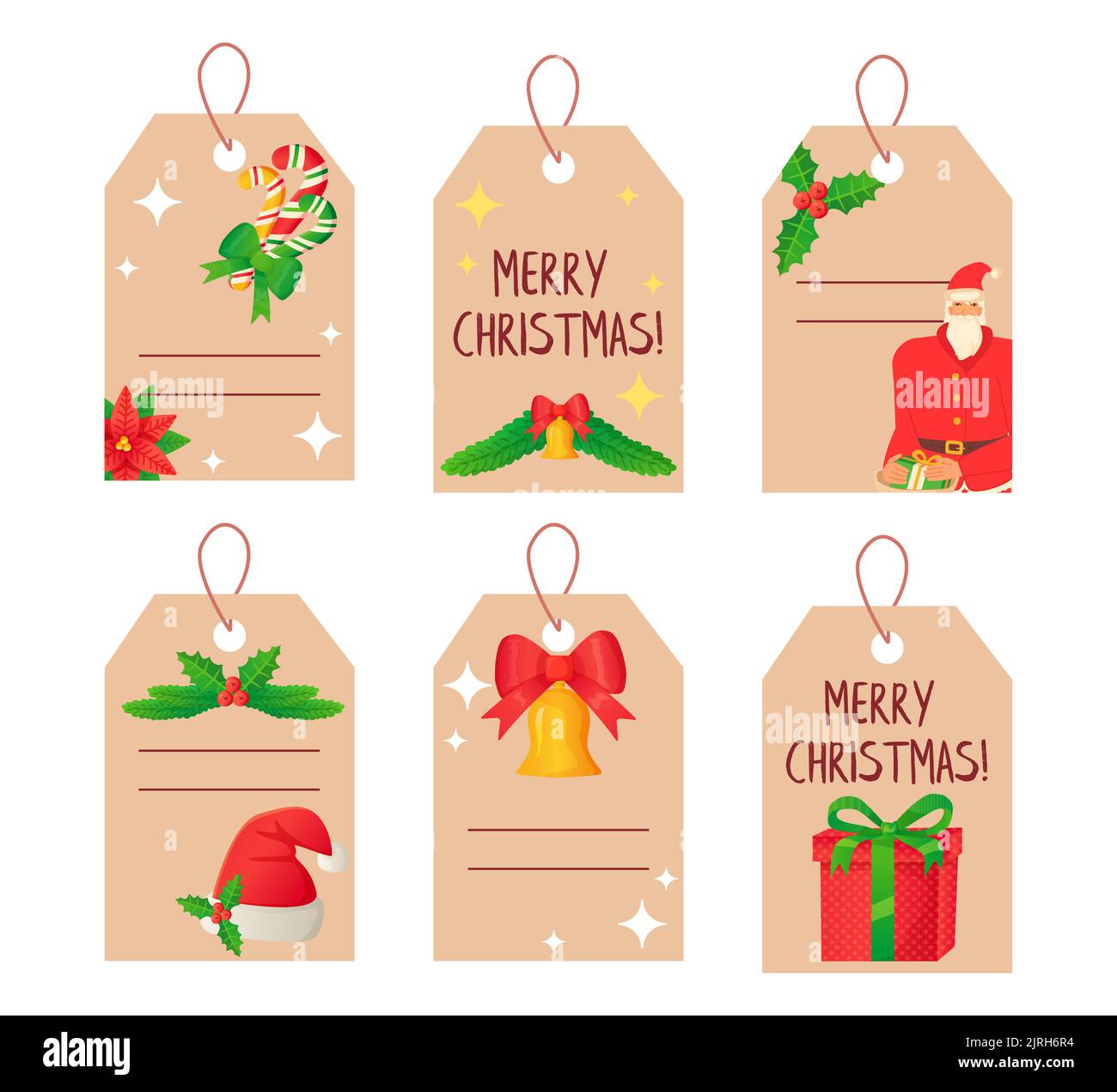 Christmas gift tags set with decorative elements Stock Vector Image ...