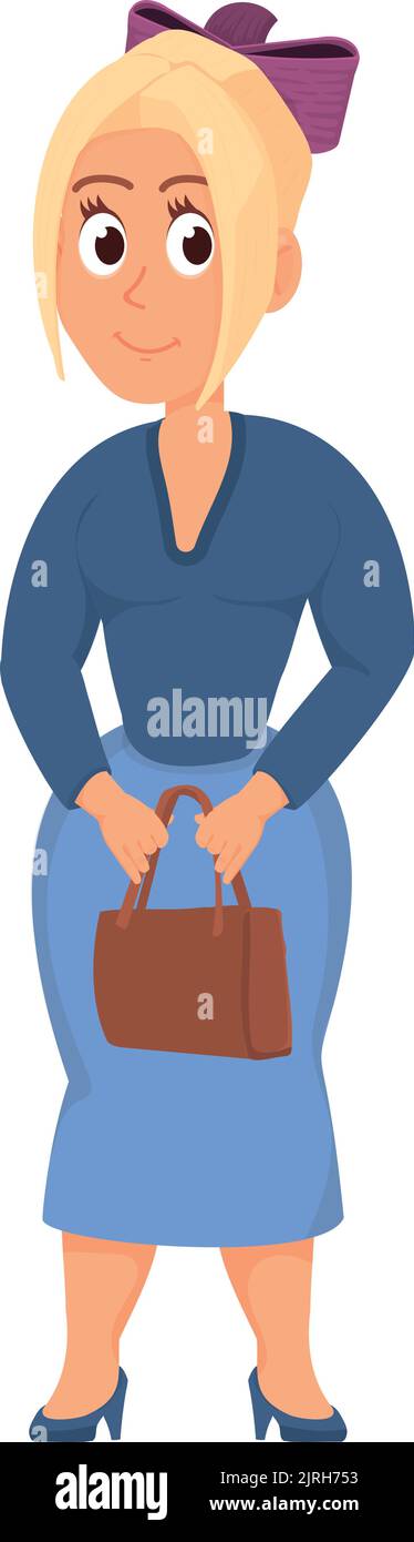 Happy young woman in formal work clothes. Cartoon character Stock ...