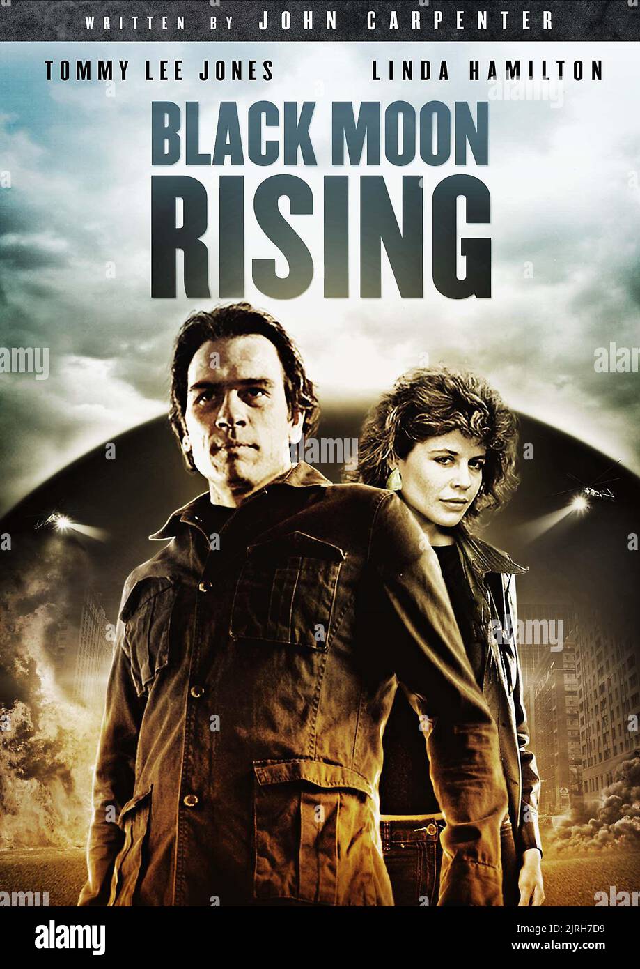 TOMMY LEE JONES, LINDA HAMILTON POSTER, BLACK MOON RISING, 1986 Stock ...