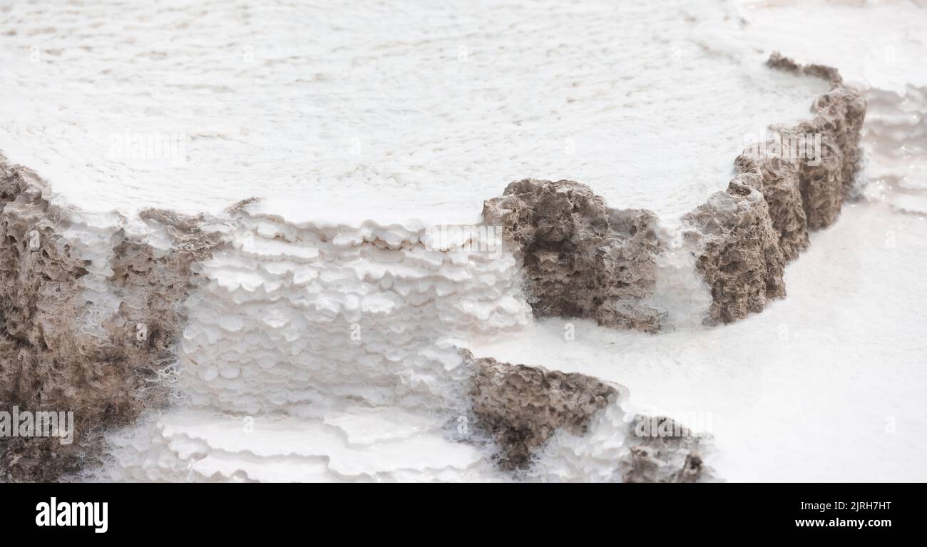 Hot Spring Landscape with colorful ground formation. Mammoth Hot ...