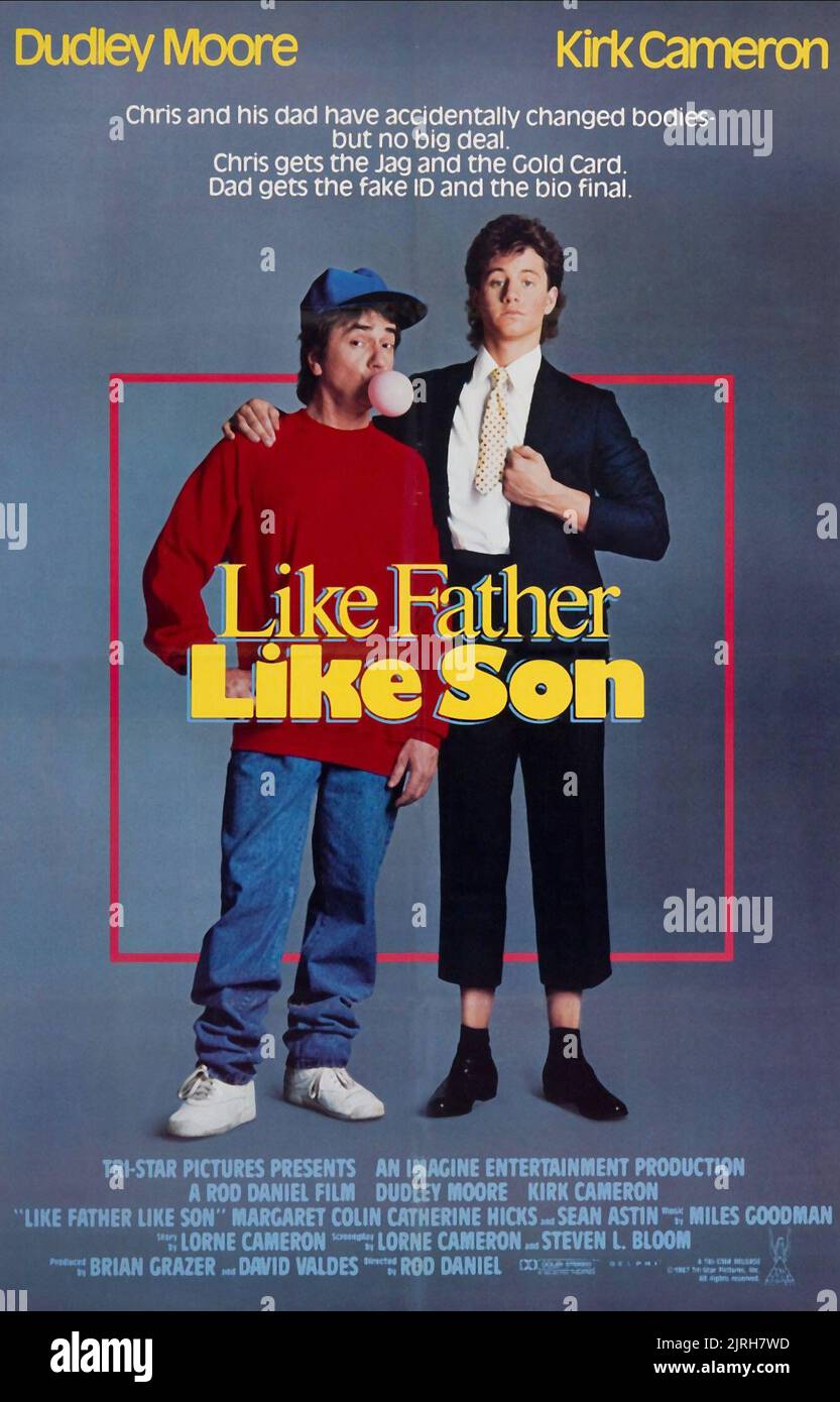 DUDLEY MOORE, KIRK CAMERON POSTER, LIKE FATHER LIKE SON, 1987 Stock ...