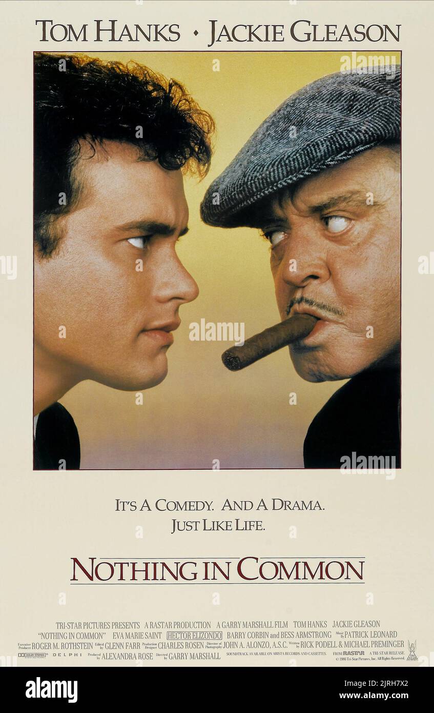 TOM HANKS, JACKIE GLEASON POSTER, NOTHING IN COMMON, 1986 Stock Photo ...