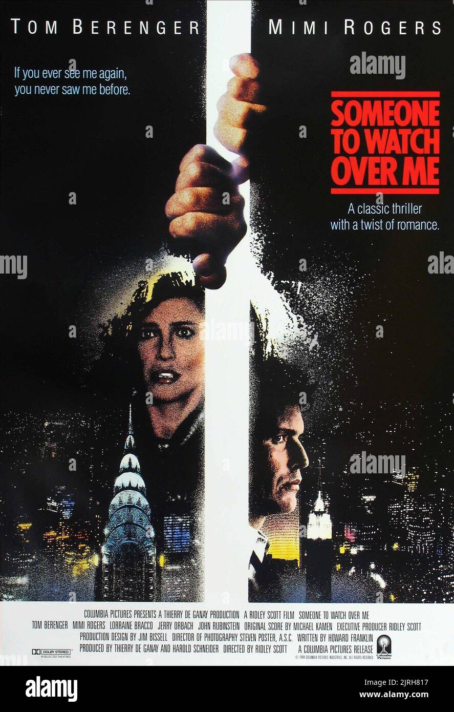 MOVIE POSTER, SOMEONE TO WATCH OVER ME, 1987 Stock Photo - Alamy