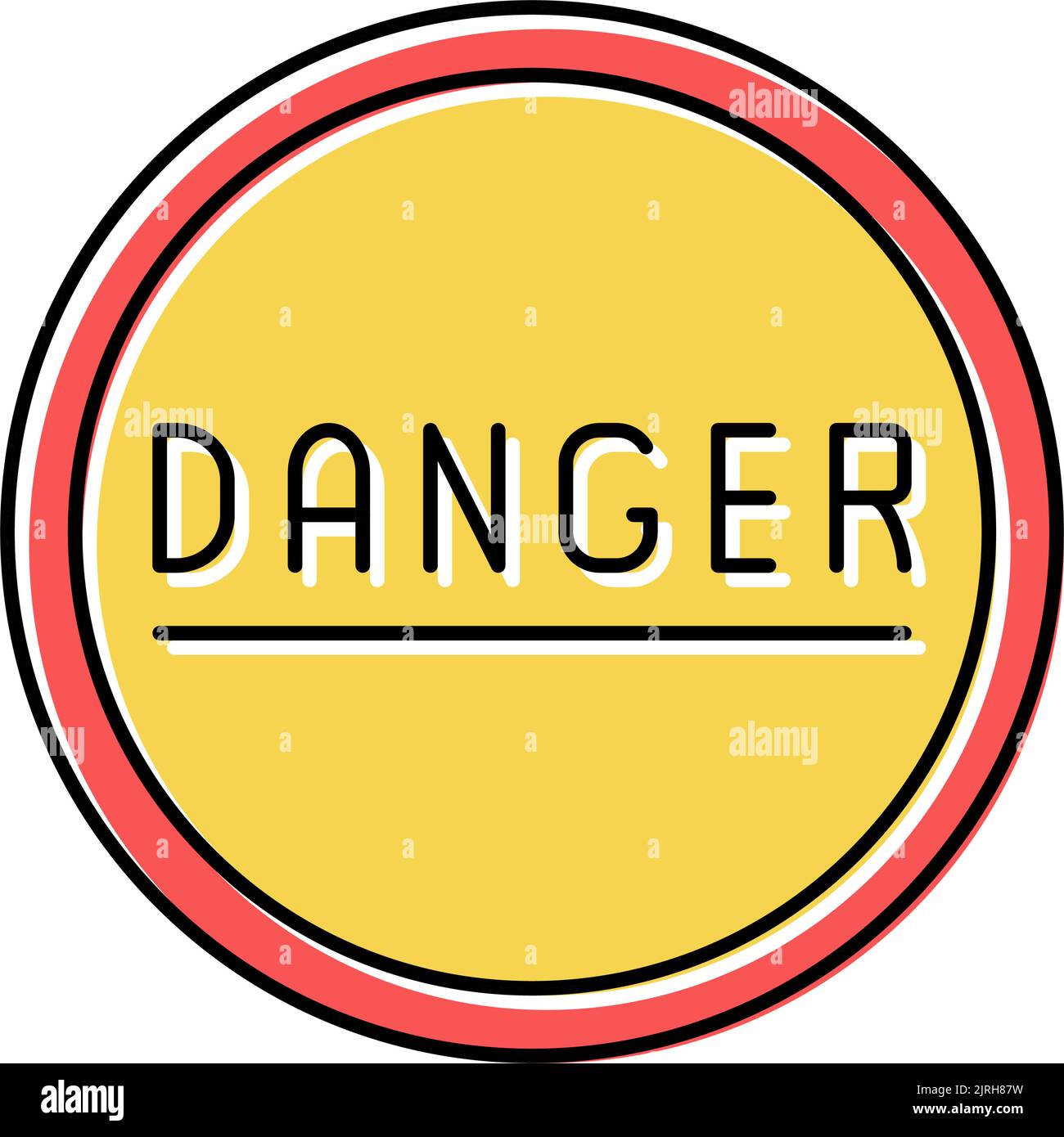 danger road sign color icon vector illustration Stock Vector Image ...