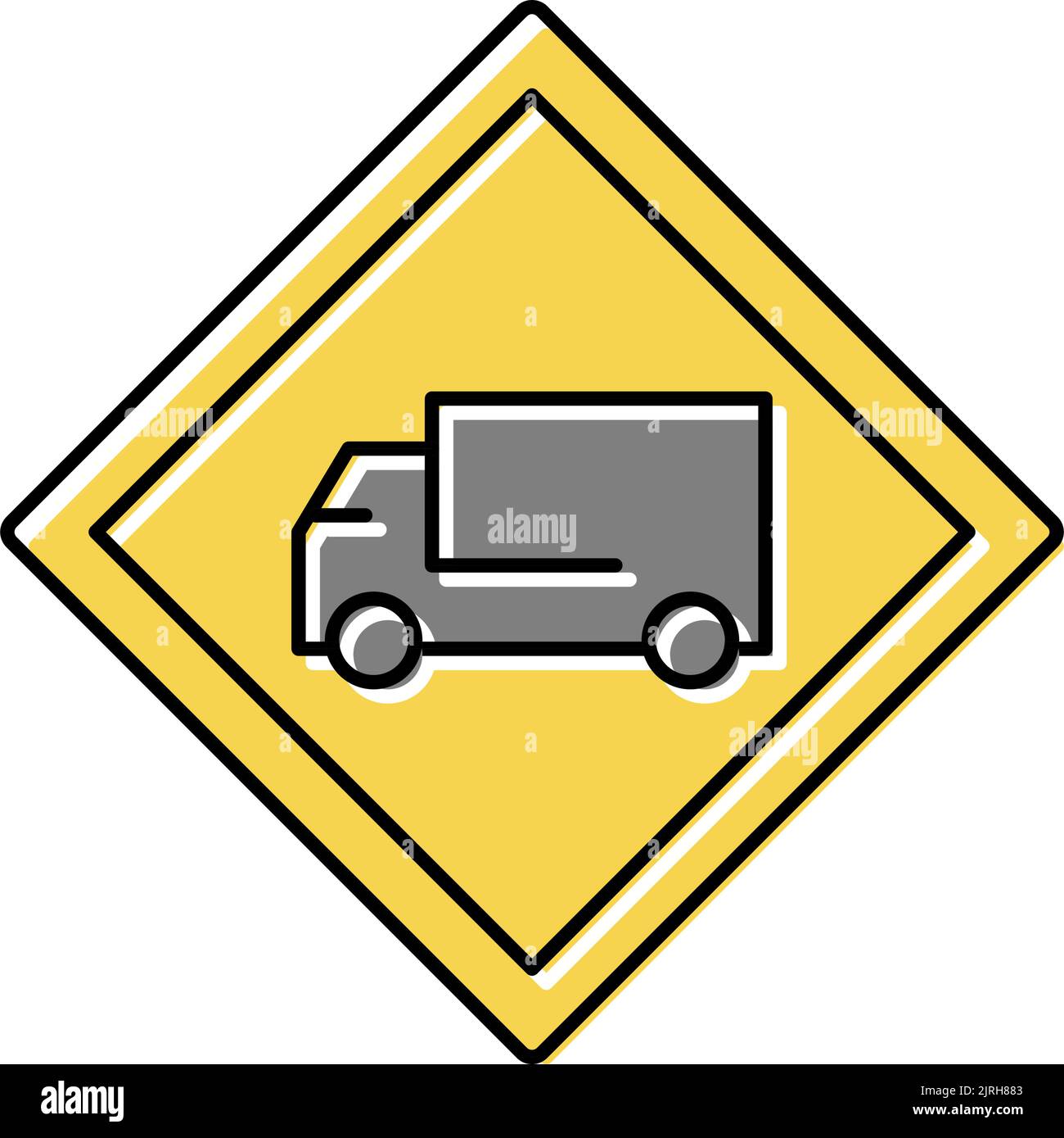 truck road sign color icon vector illustration Stock Vector Image & Art ...