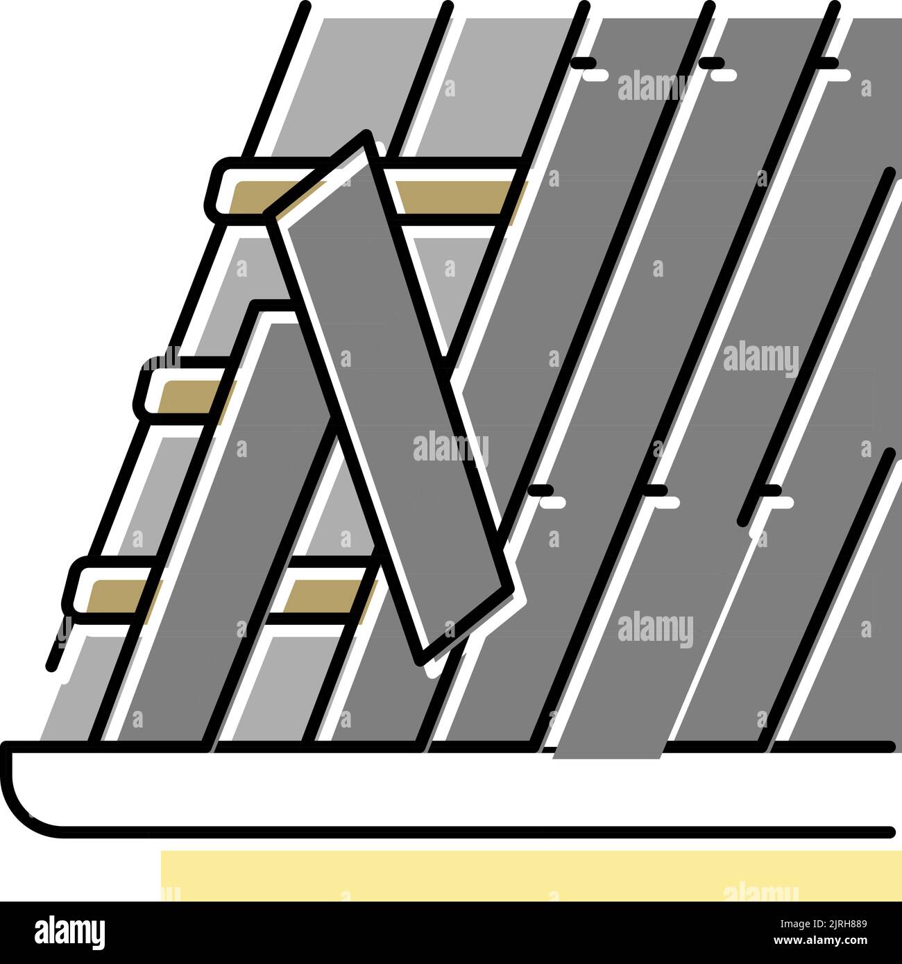 metal roof mounting color icon vector illustration Stock Vector Image ...