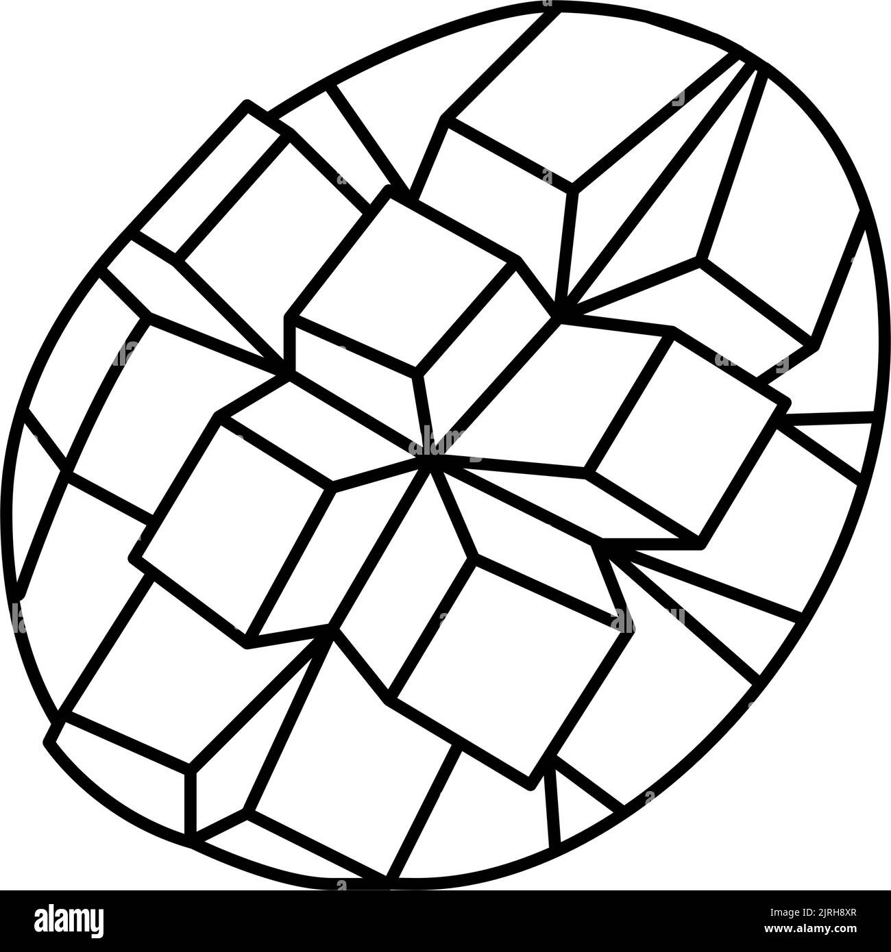 slice mango cube line icon vector illustration Stock Vector Image & Art ...