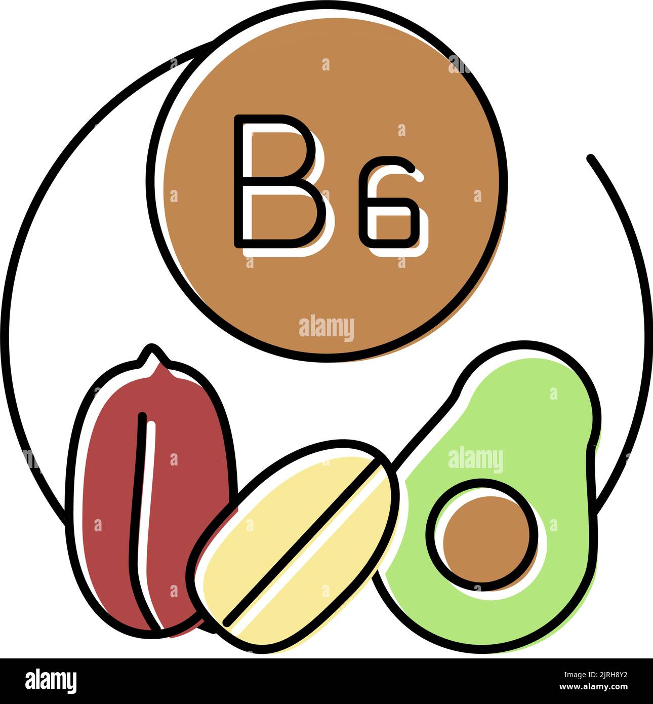 Seafood vitamin color icon Cut Out Stock Images & Pictures - Alamy