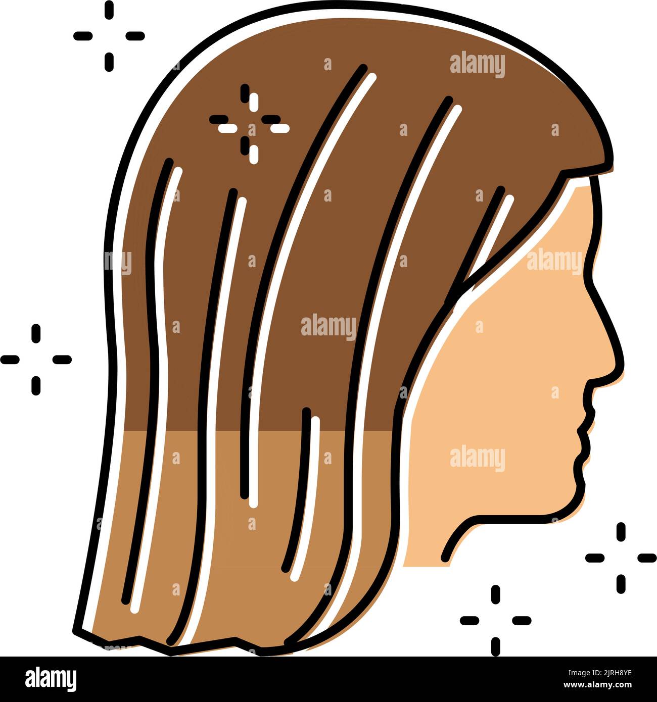 long hair color icon vector illustration Stock Vector Image & Art - Alamy
