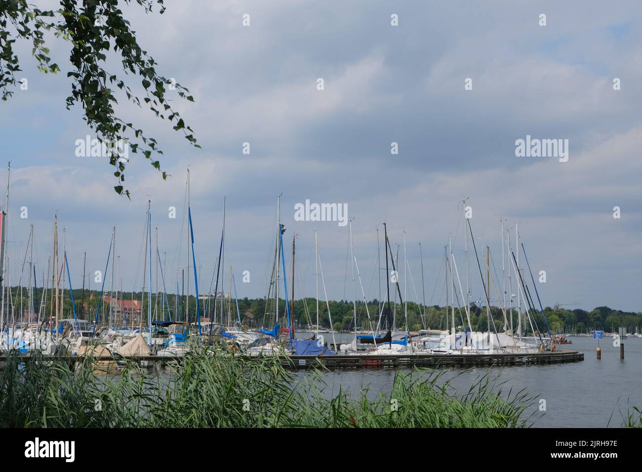 boats in the harbor, landscape view Stock Photo - Alamy