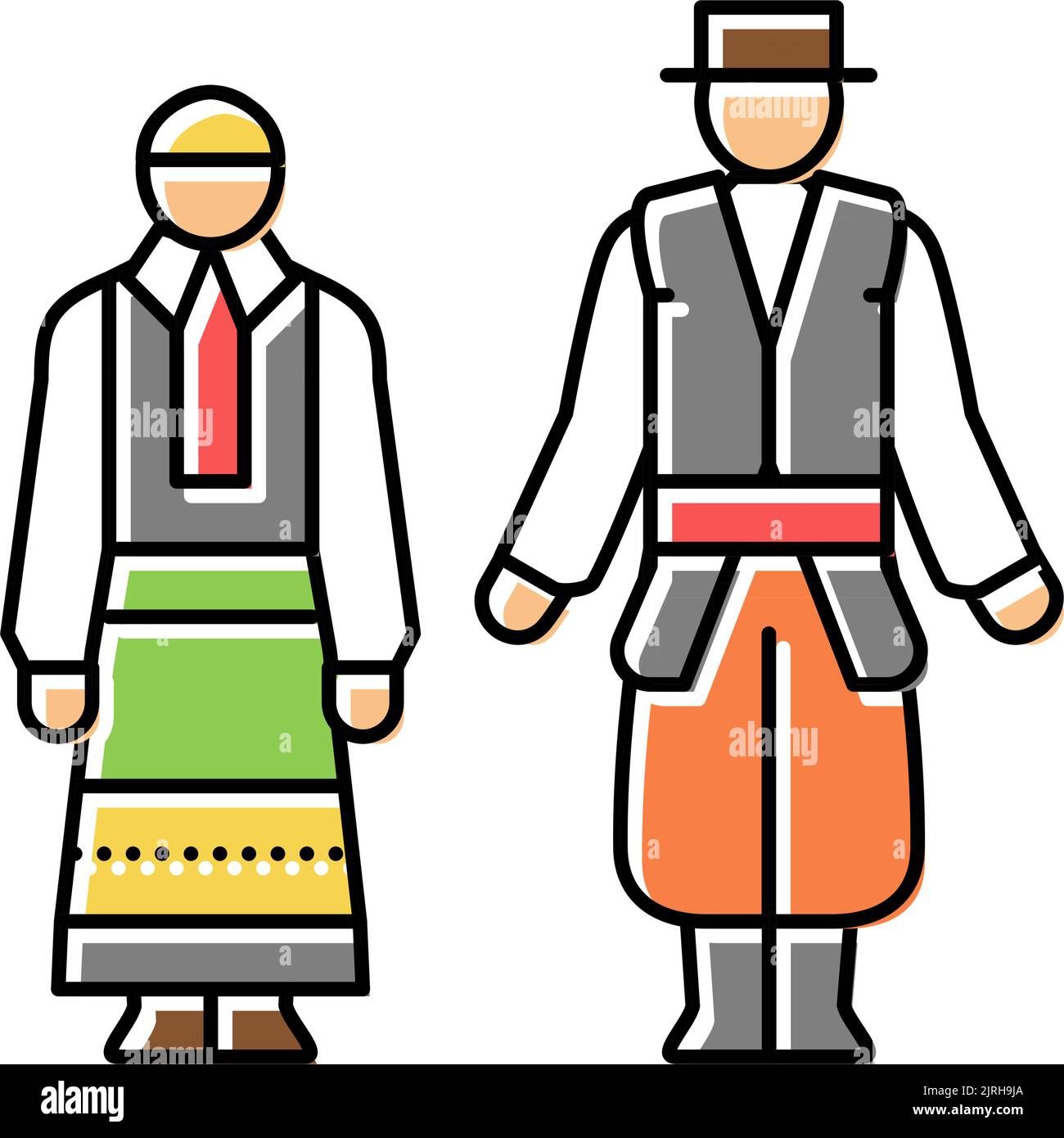 polish national clothes color icon vector illustration Stock Vector ...