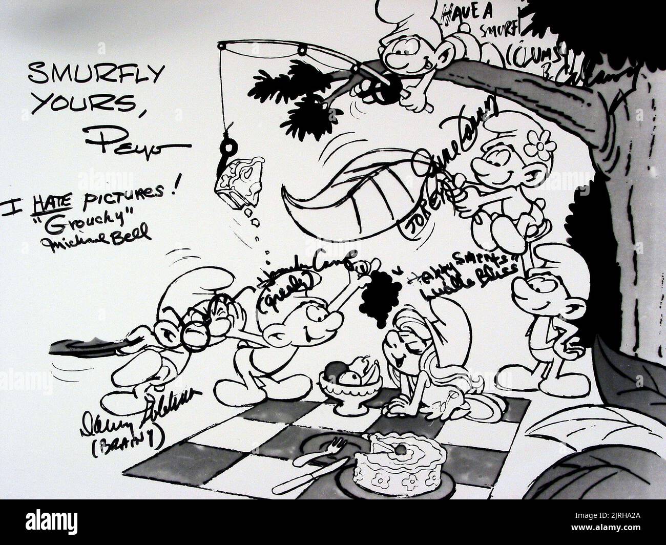 Narrator Smurf Black And White