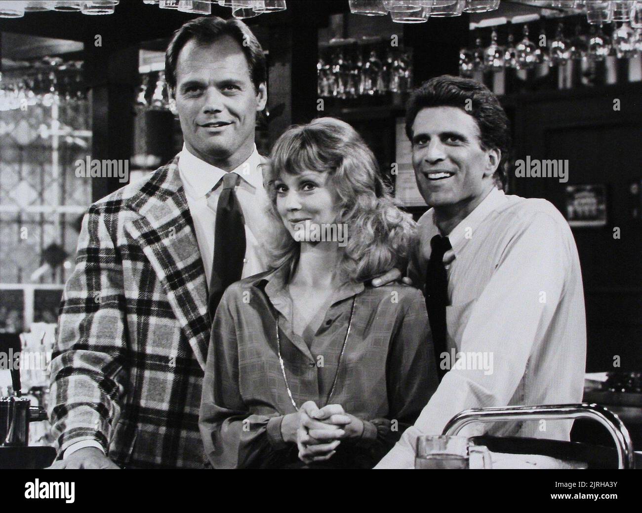 FRED DRYER, SHELLEY LONG, TED DANSON, CHEERS, 1983 Stock Photo - Alamy