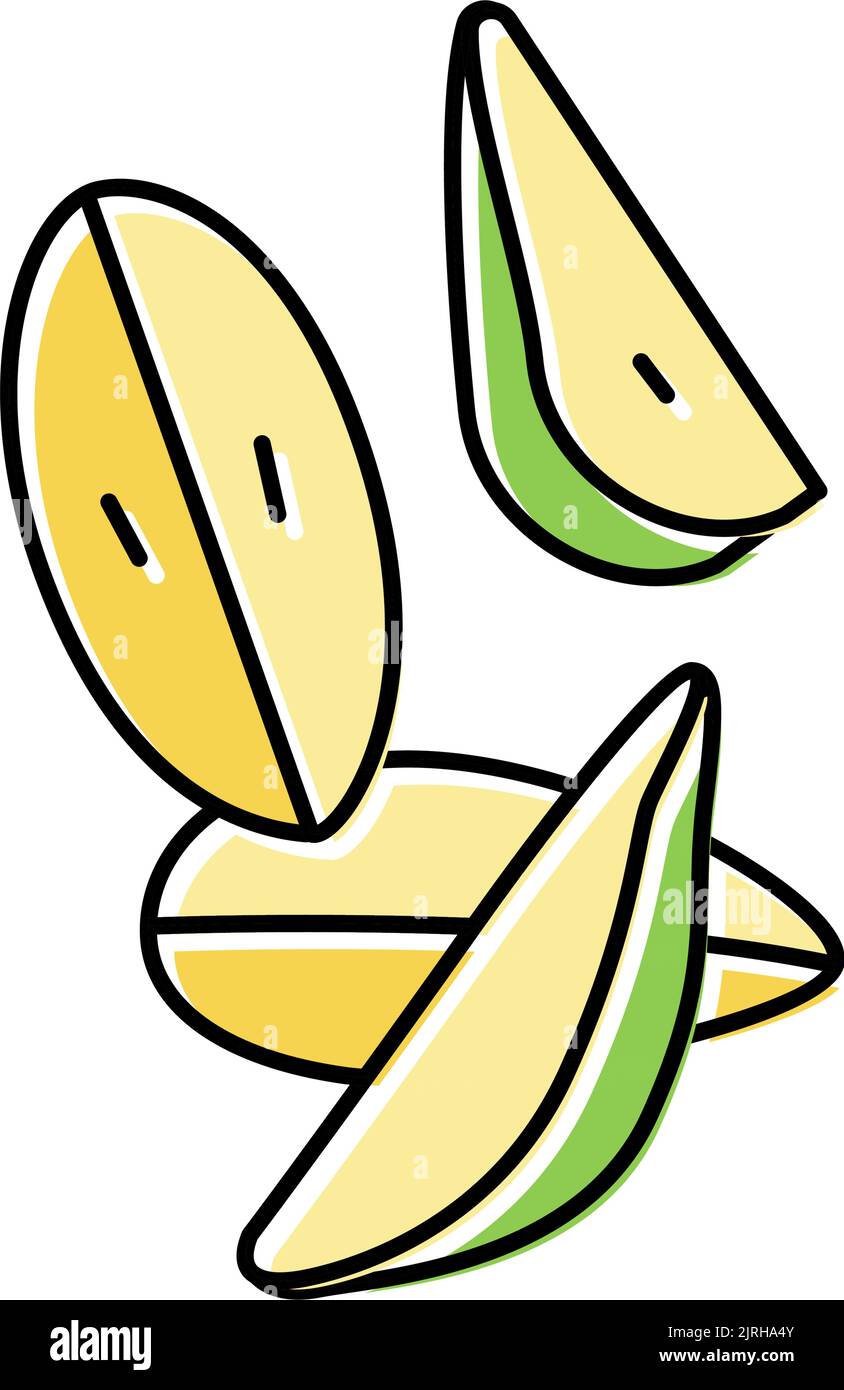 pear slice food cut color icon vector illustration Stock Vector Image ...