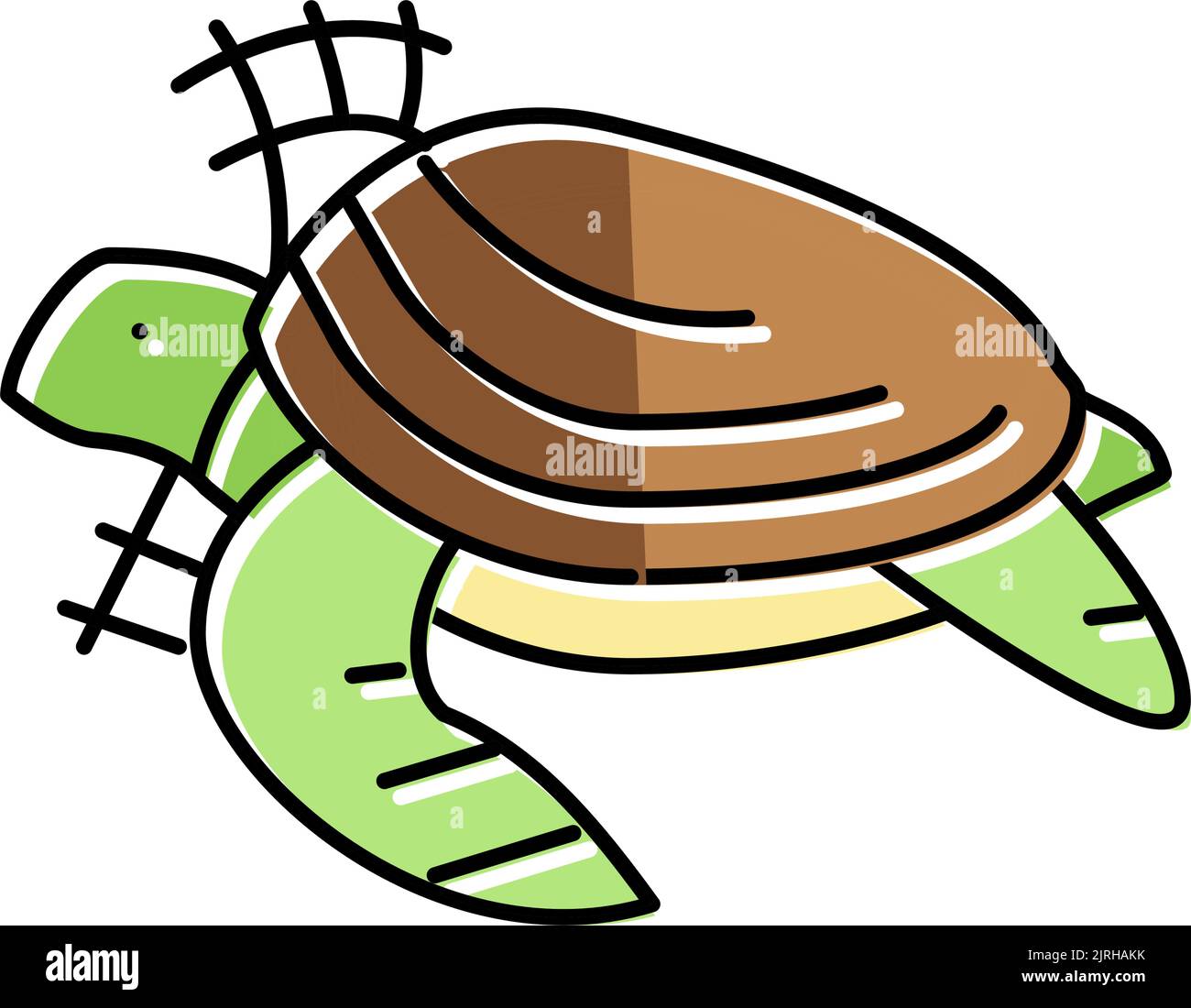 turtle in plastic net color icon vector illustration Stock Vector Image ...