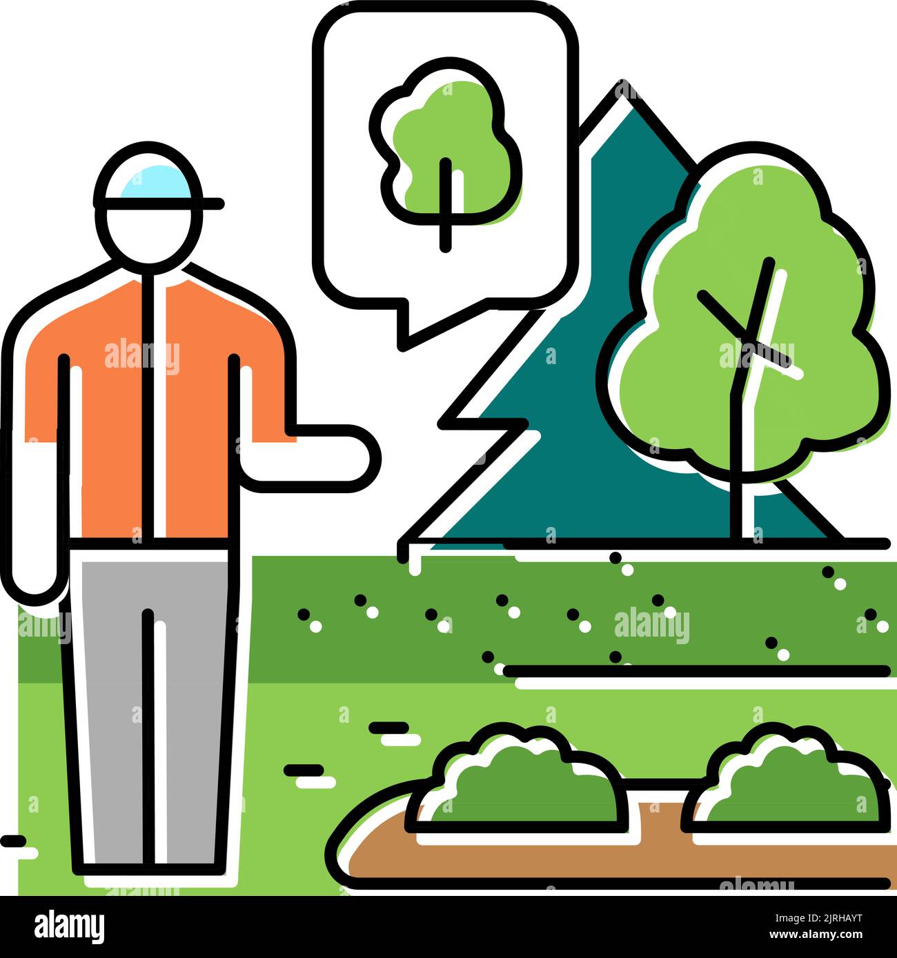 landscaping garden color icon vector illustration Stock Vector Image ...