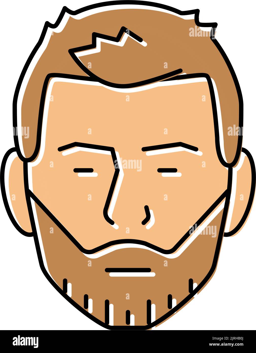 short beard hair style color icon vector illustration Stock Vector ...
