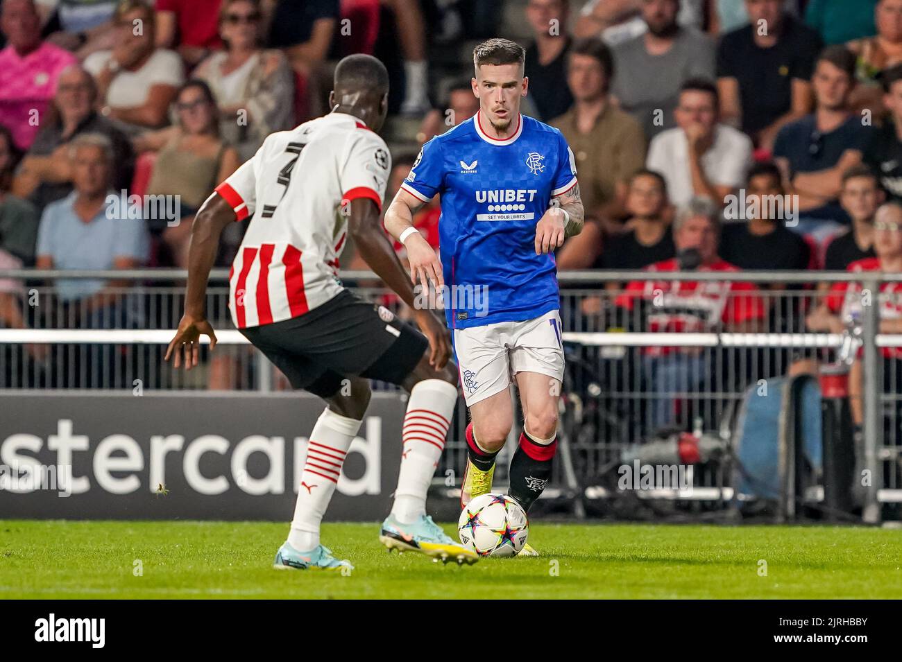 EINDHOVEN, NETHERLANDS - AUGUST 24: Ryan Kent of Rangers during the ...