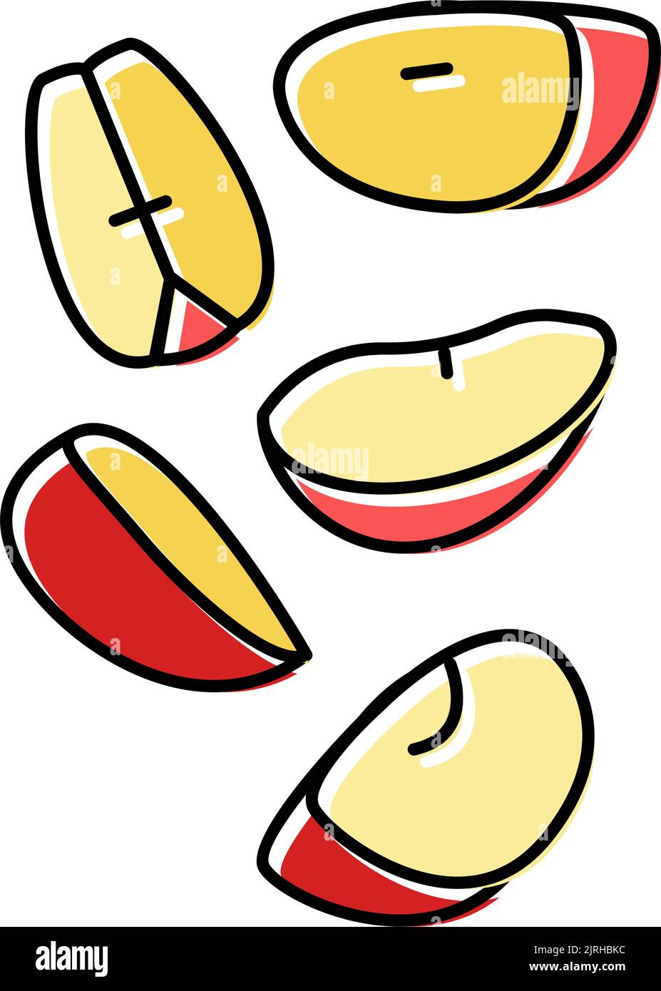 apple slice food cut color icon vector illustration Stock Vector Image ...