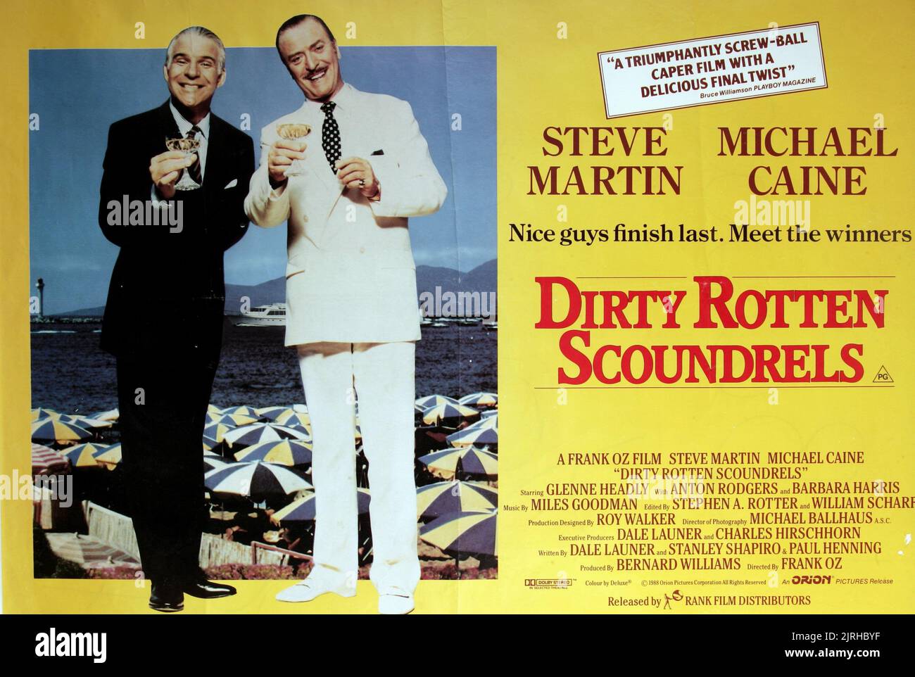 STEVE MARTIN, MICHAEL CAINE POSTER, DIRTY ROTTEN SCOUNDRELS, 1988 Stock ...
