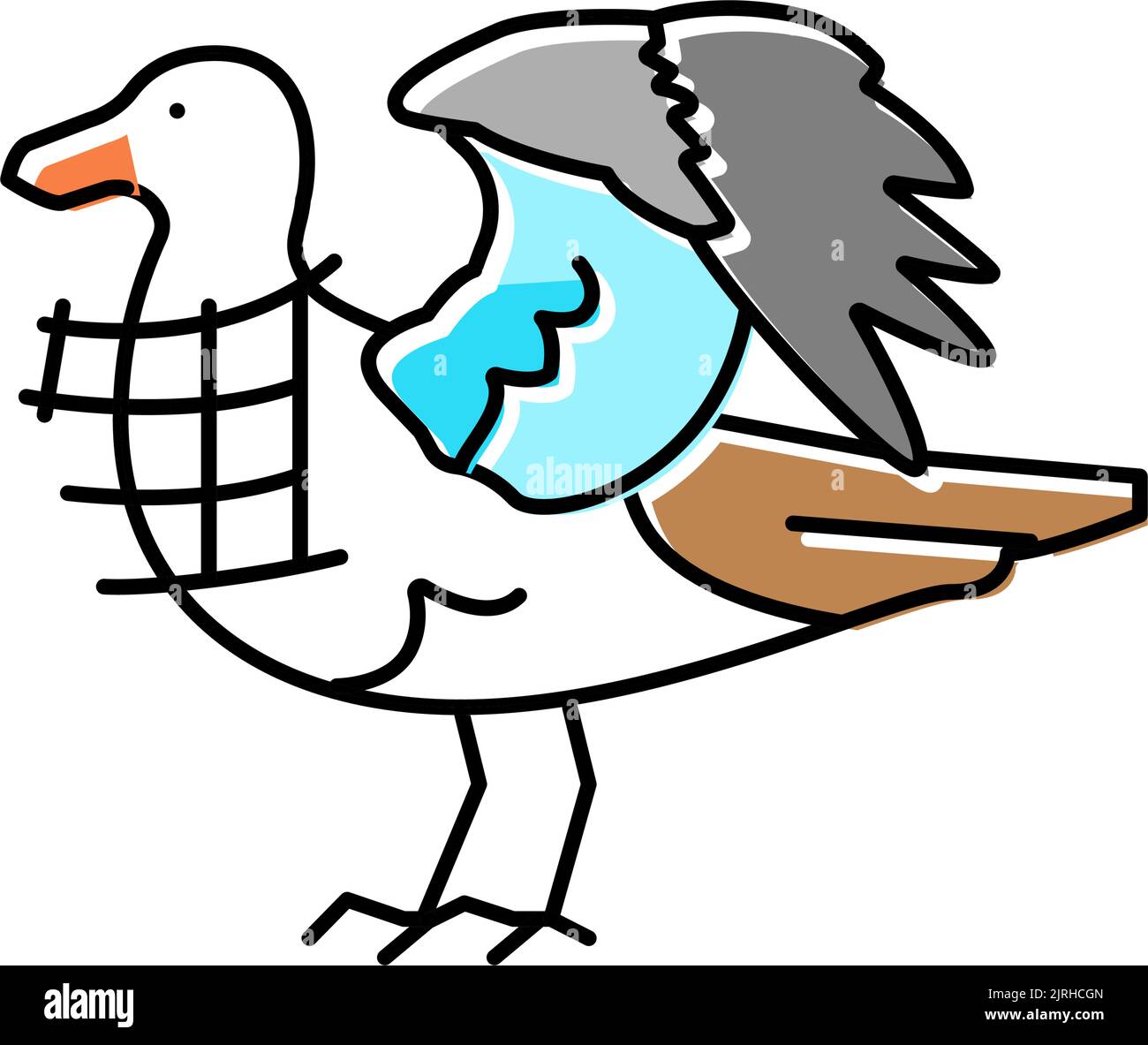 plastic waste bird color icon vector illustration Stock Vector Image ...