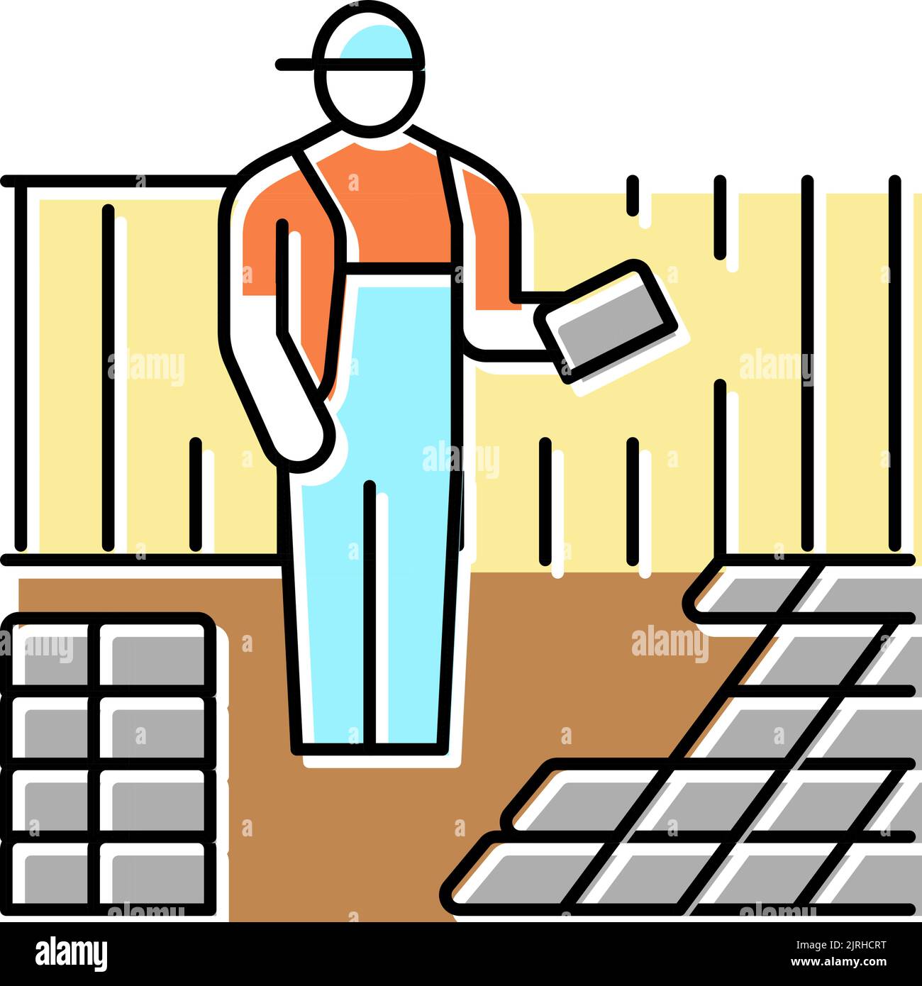 paving garden landscape color icon vector illustration Stock Vector ...