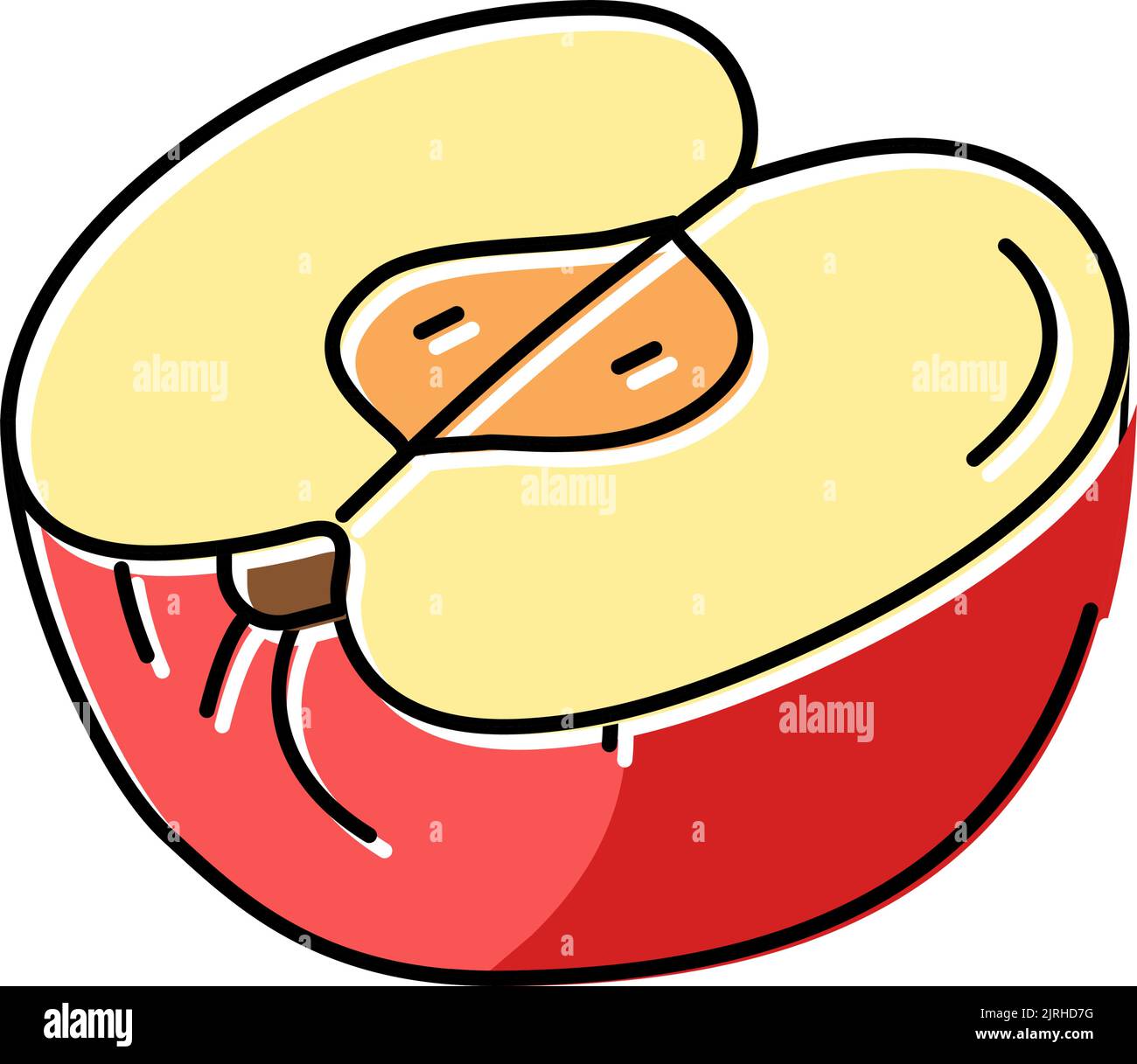red cut apple color icon vector illustration Stock Vector Image & Art ...