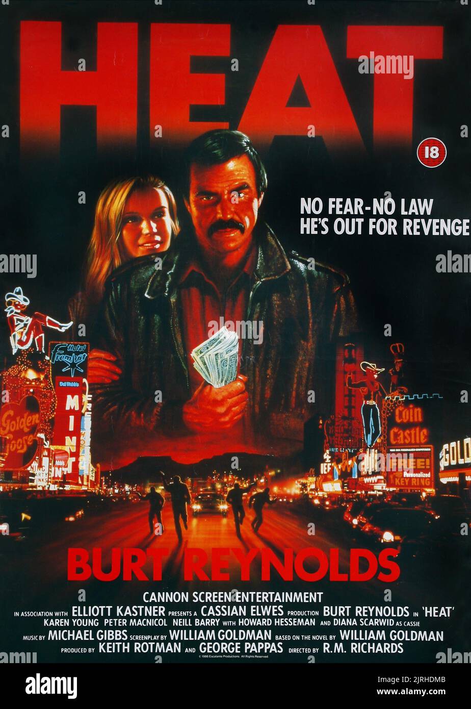 KAREN YOUNG, BURT REYNOLDS POSTER, HEAT, 1986 Stock Photo - Alamy