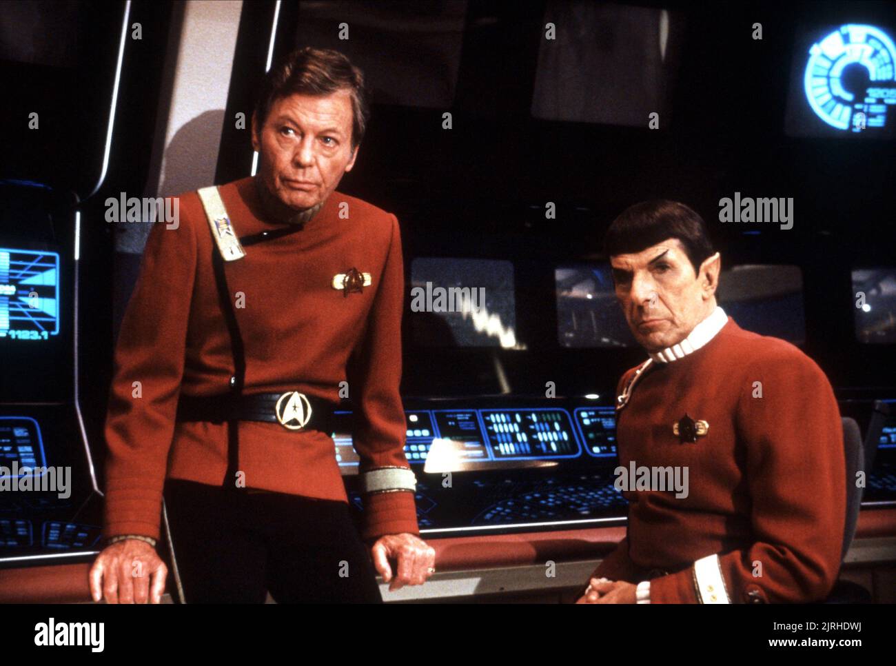 DEFOREST KELLEY, LEONARD NIMOY, STAR TREK V: THE FINAL FRONTIER, 1989 ...