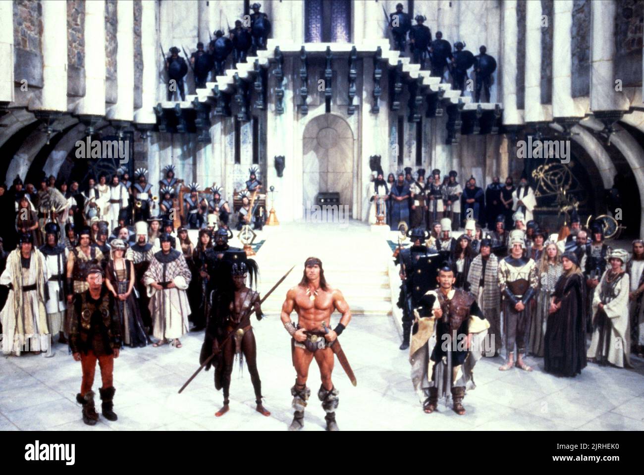 GRACE JONES, ARNOLD SCHWARZENEGGER, CONAN THE DESTROYER, 1984 Stock ...