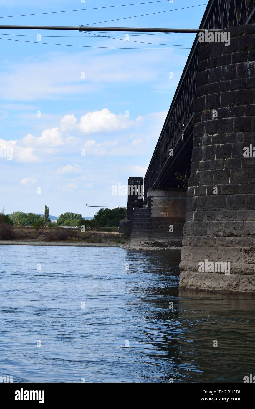 old railroad bridge across the Rhine, Kronprinz Wilhelm Brücke near ...