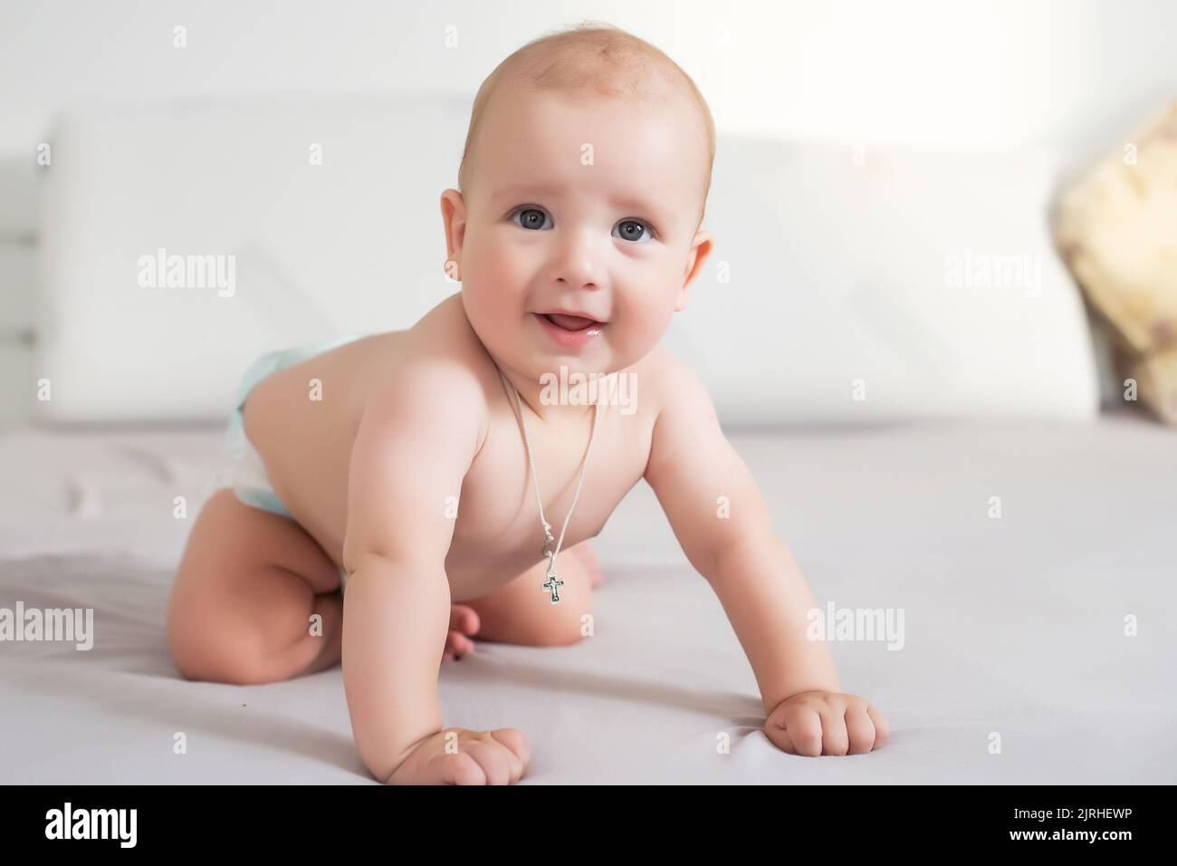 The six-month-old kid. newborn 6 months Stock Photo - Alamy