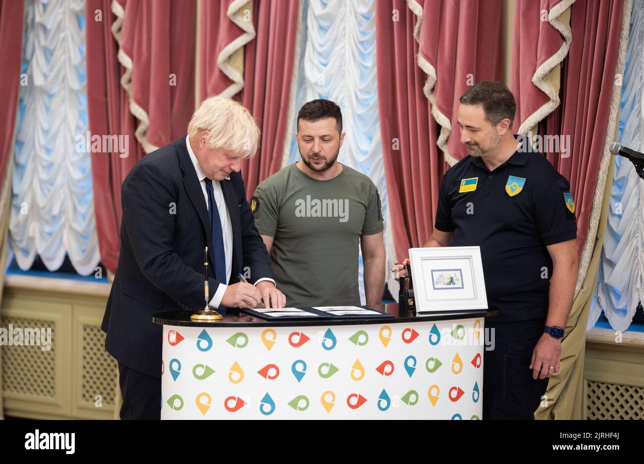 Lviv, Ukraine. 24th Aug, 2022. British Prime Minister Boris Johnson ...