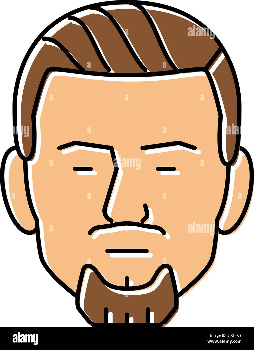 goatee beard hair style color icon vector illustration Stock Vector ...