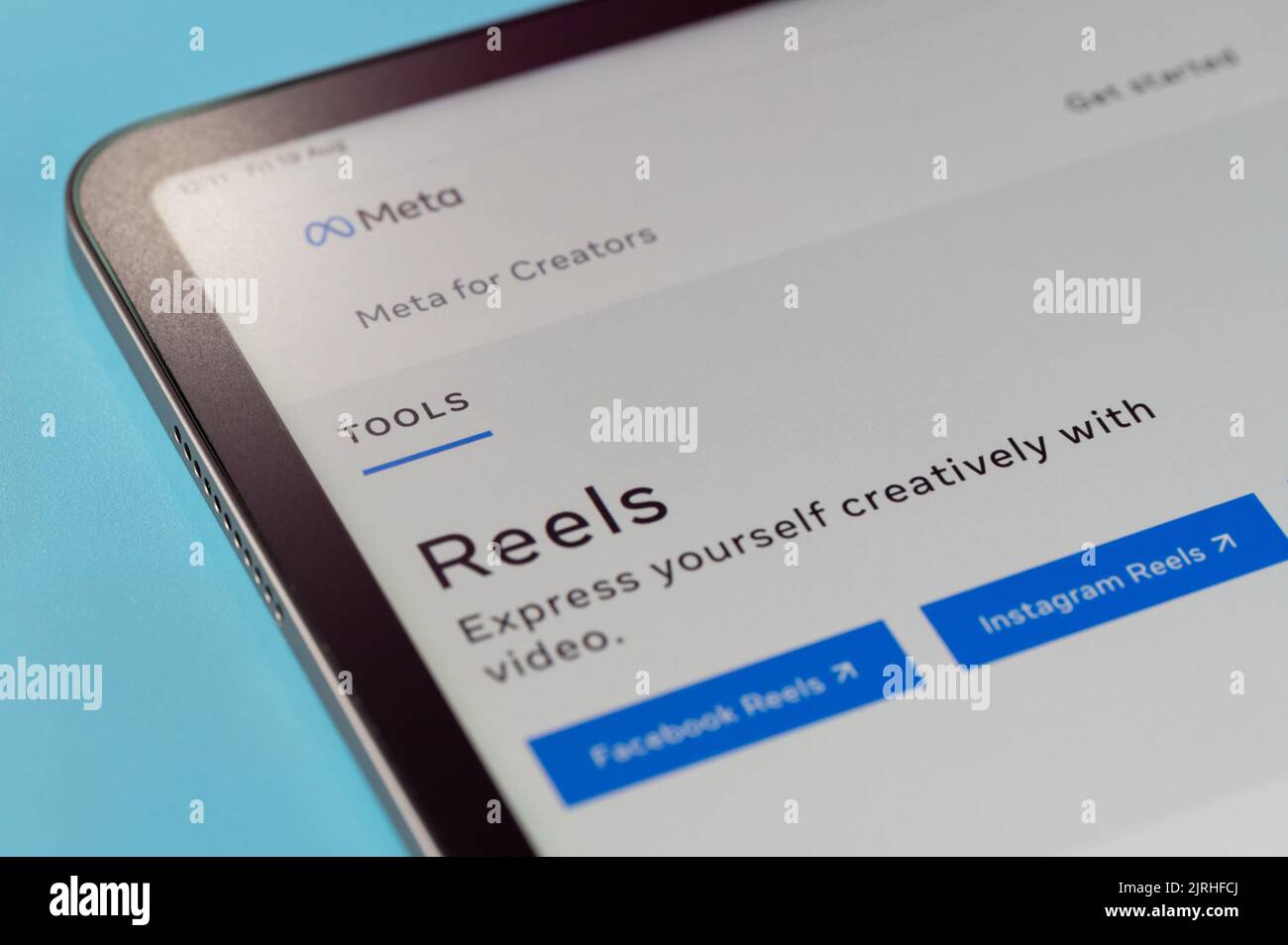 New york, USA - august 20, 2022: Browsing meta for creator tool on ...