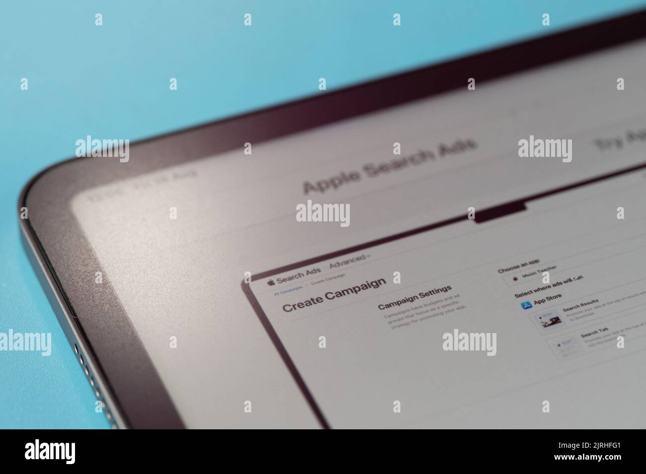 New york, USA - august 20, 2022: Creating Campaign in apple search ads ...
