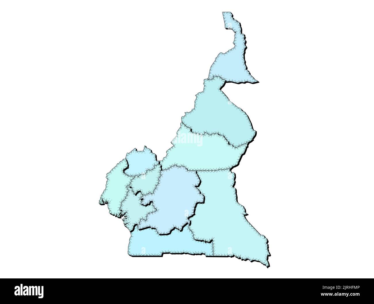 Map of Cameroon with states isolated Stock Vector Image & Art - Alamy