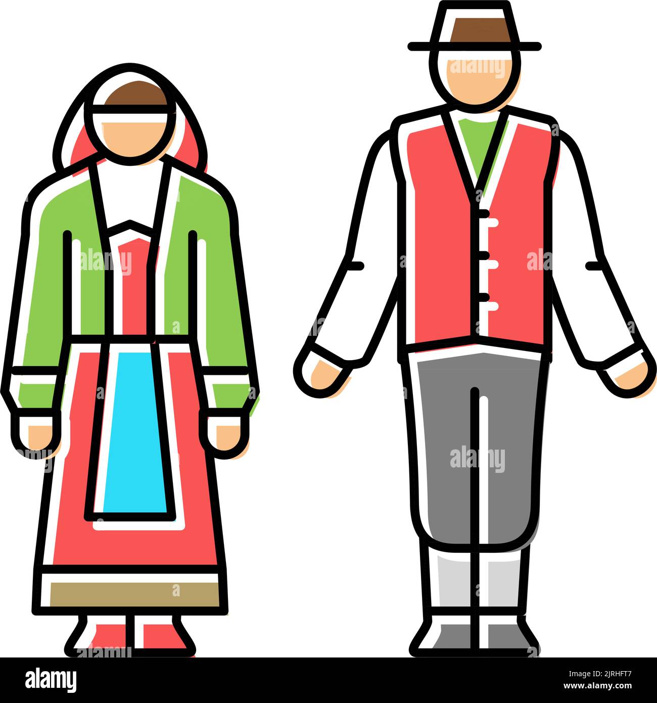 italy national clothes color icon vector illustration Stock Vector ...