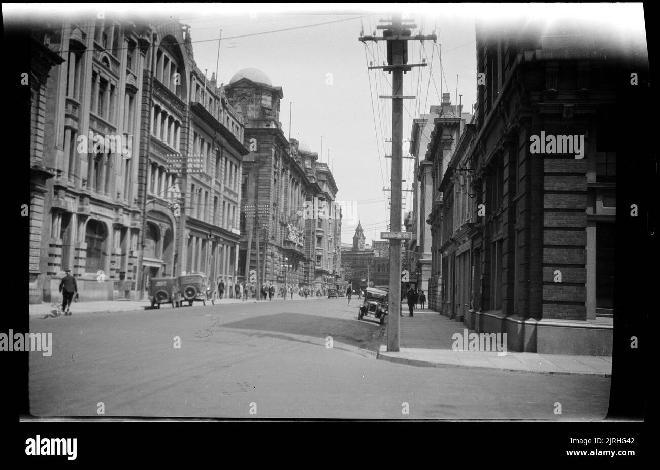 [Brandon Street, Wellington], 1920s, Wellington, by Roland Searle Stock ...
