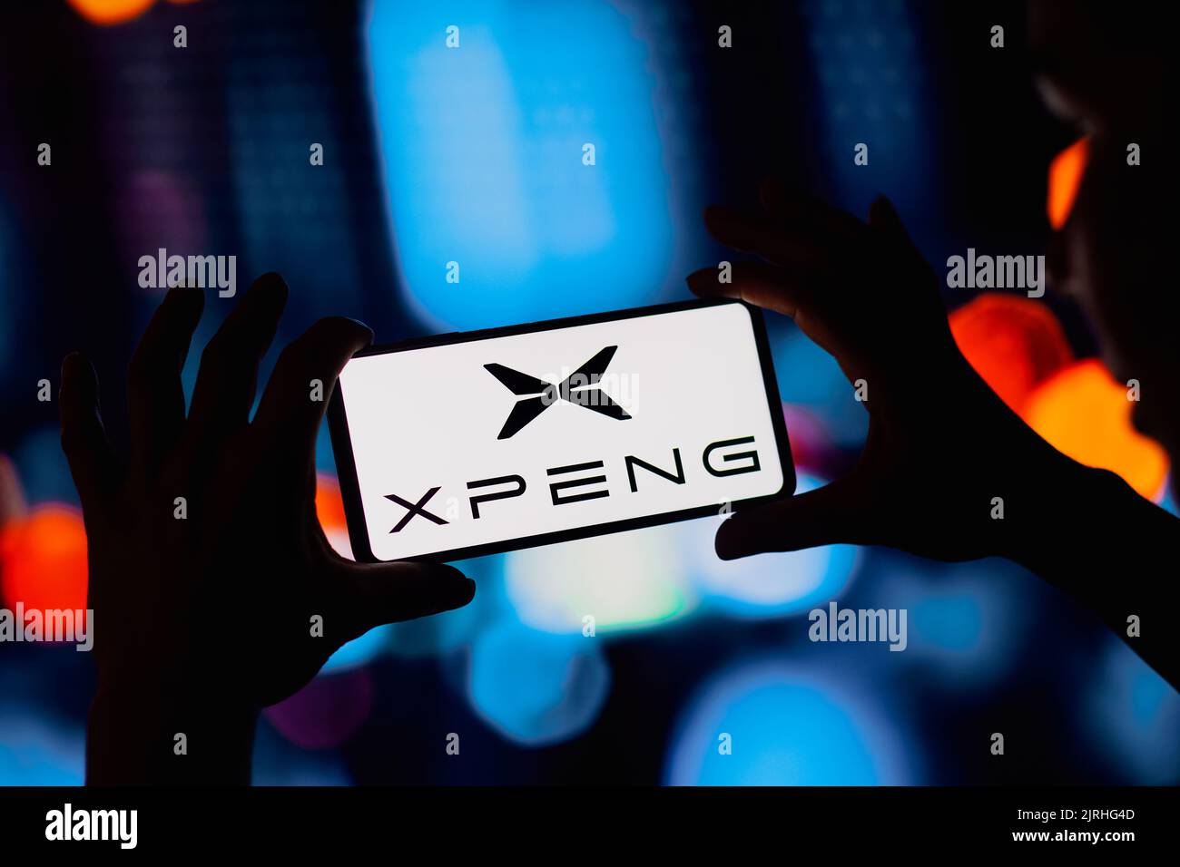 In this photo illustration, the Guangzhou Xiaopeng Motors Technology ...