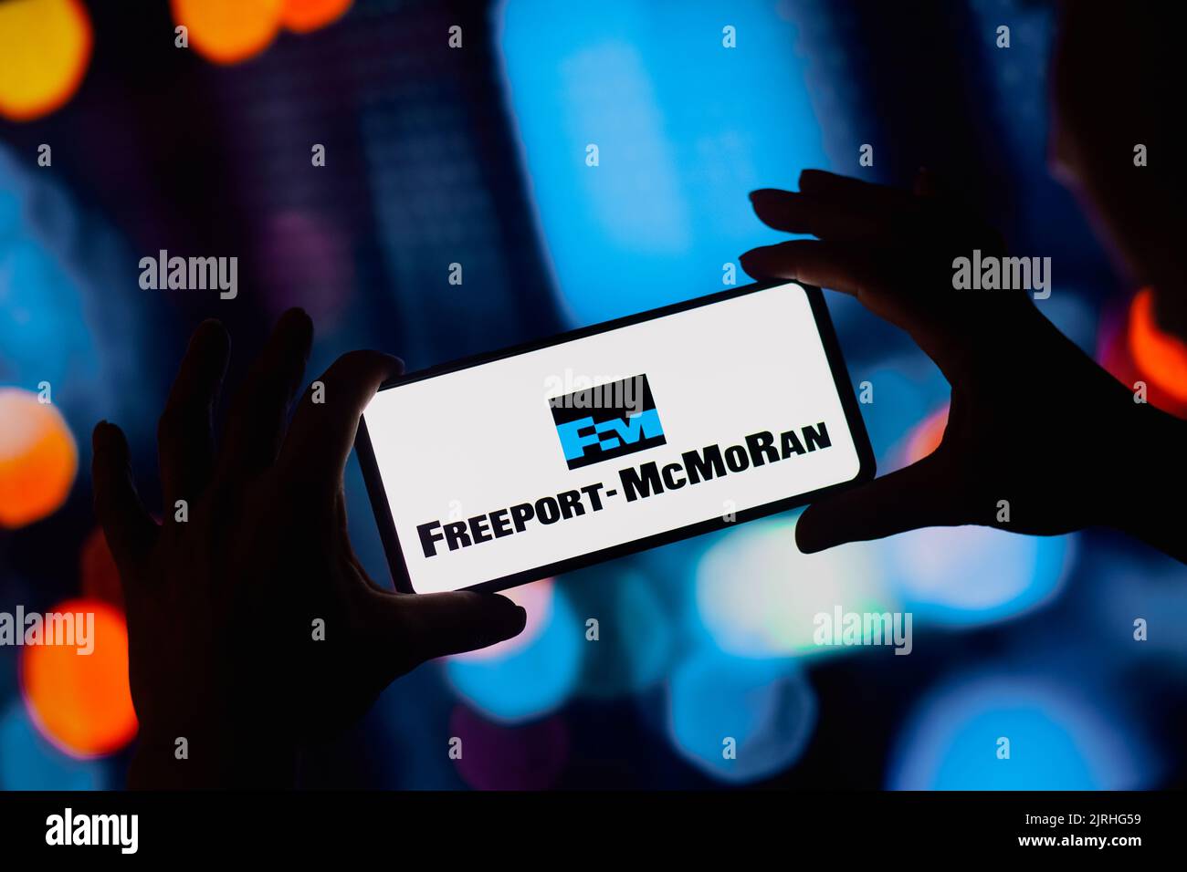 In this photo illustration, the Freeport-McMoRan Inc. logo is displayed ...