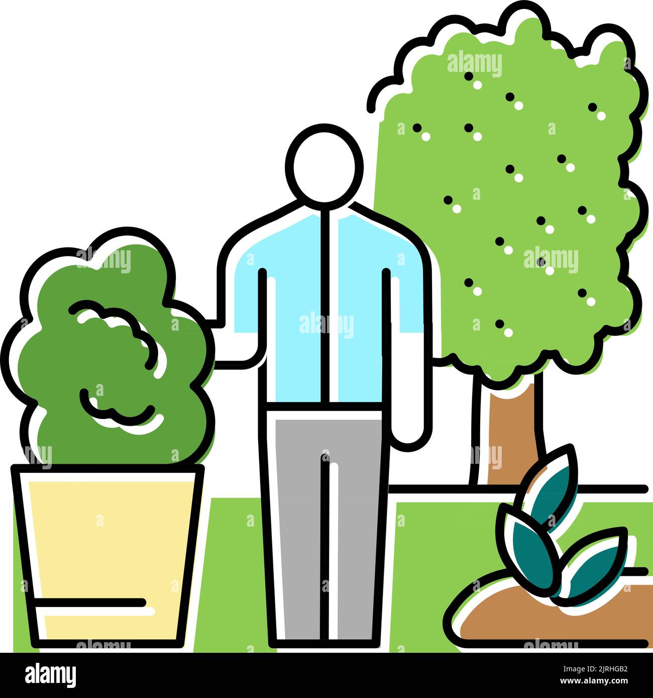 garden maintenance color icon vector illustration Stock Vector Image ...