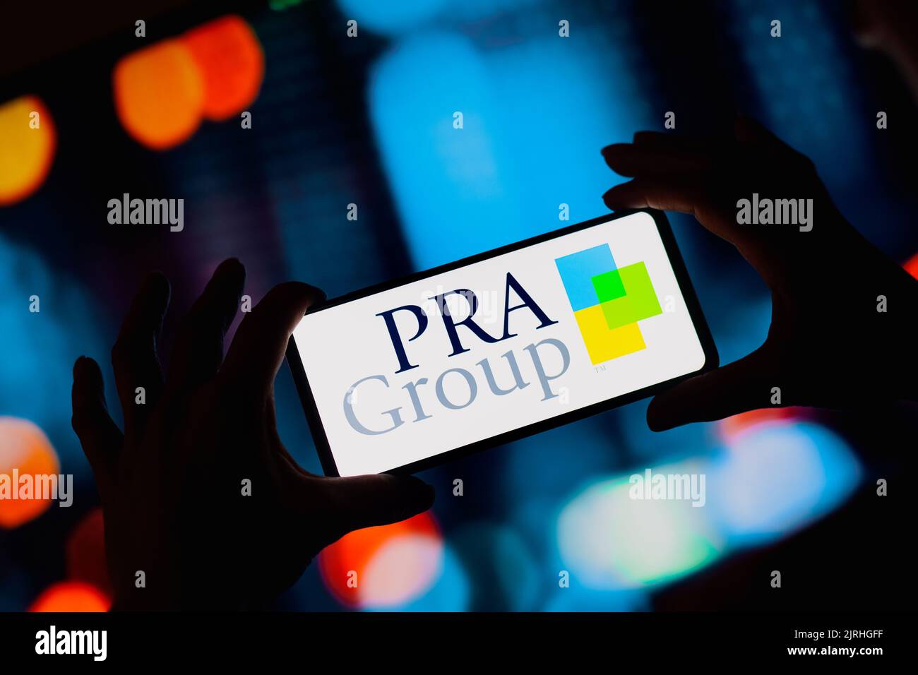 In this photo illustration, the PRA Group, Inc. logo is displayed on a ...