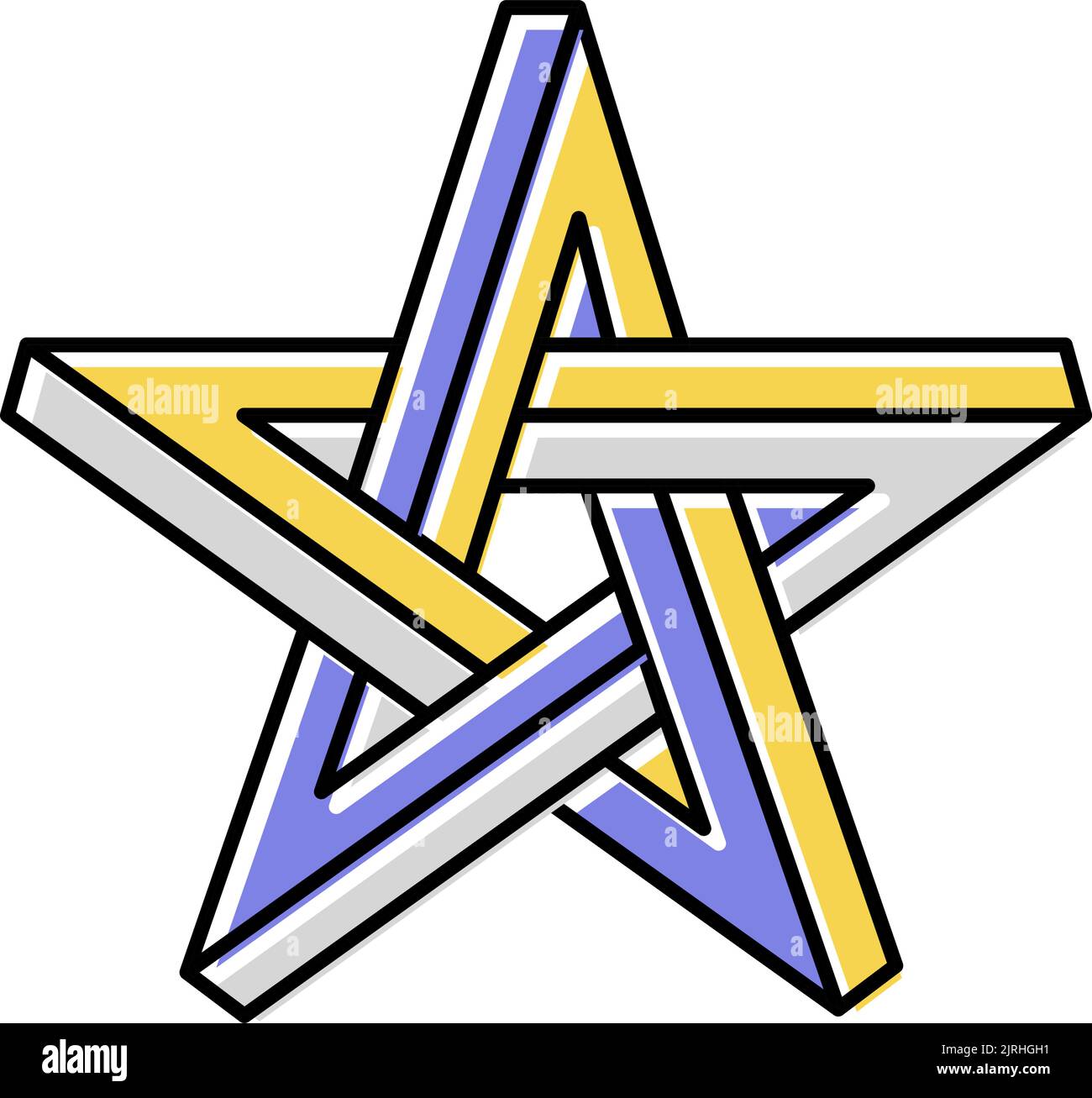 abstract impossible geometric shape color icon vector illustration ...