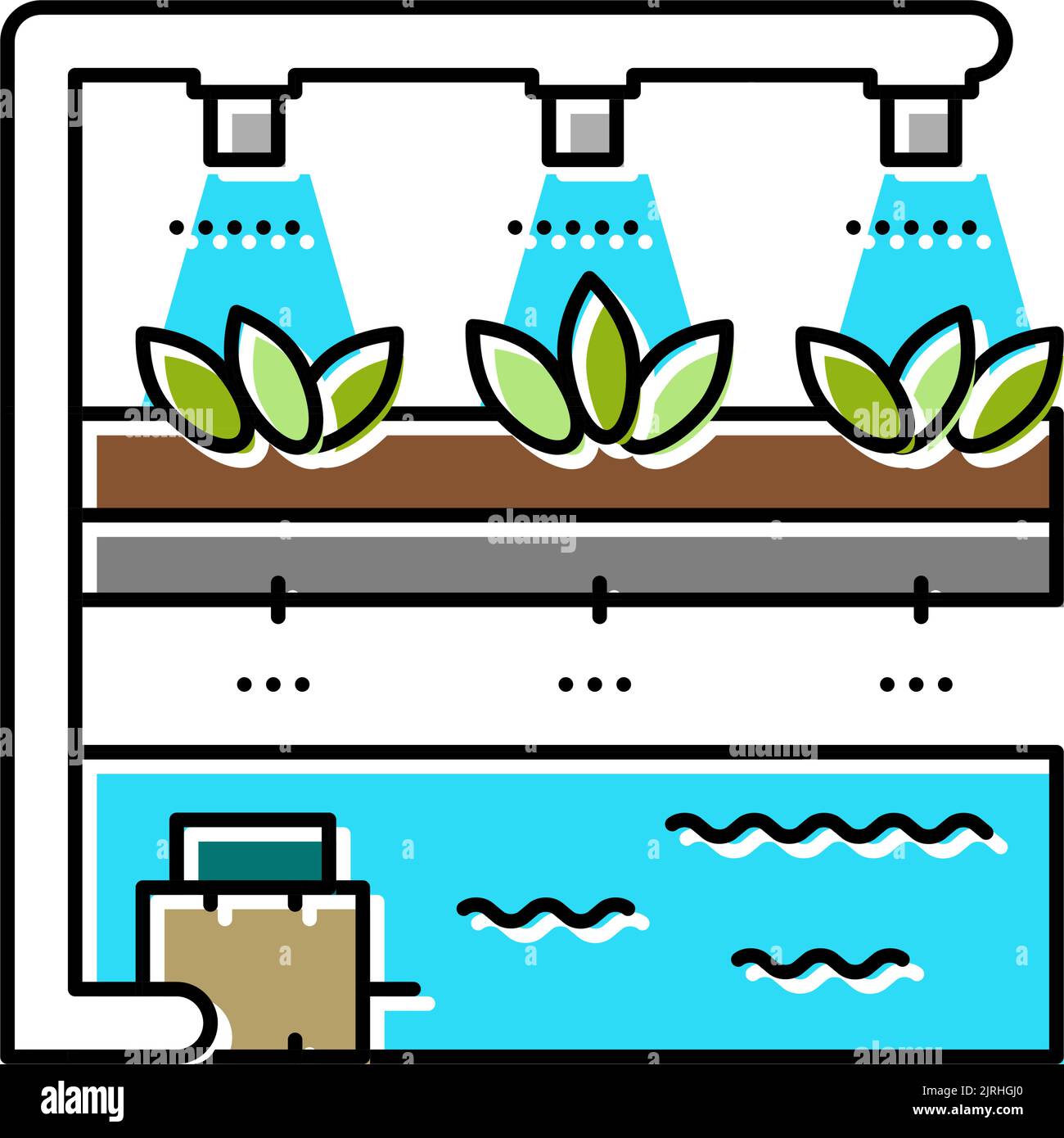 aeroponics water system irrigation color icon vector illustration Stock ...
