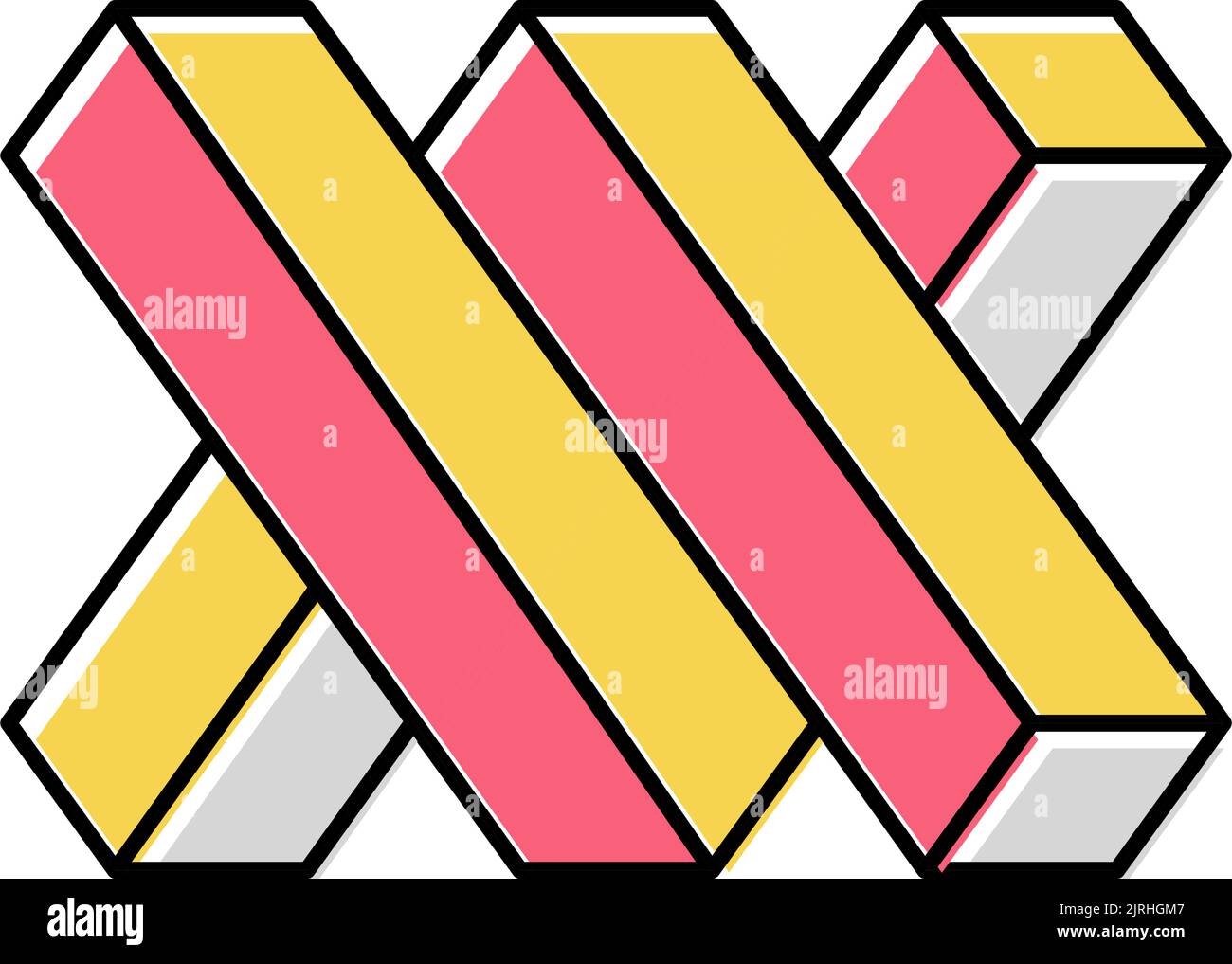 penrose impossible geometric shape color icon vector illustration Stock ...