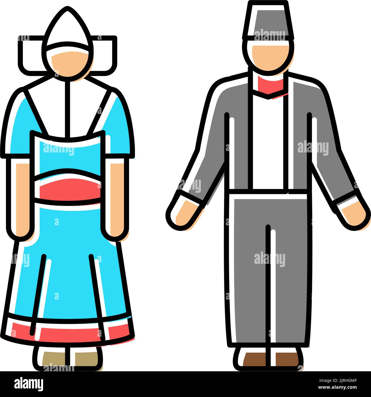 dutch national clothes color icon vector illustration Stock Vector ... dutch national clothes color icon vector illustration Stock Vector ...