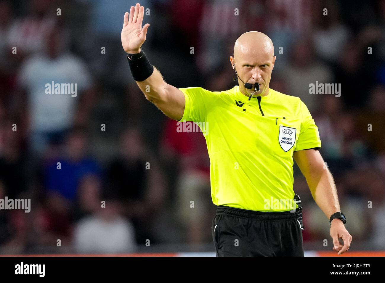 EINDHOVEN, NETHERLANDS - AUGUST 24: Referee Szymon Marciniak during the ...