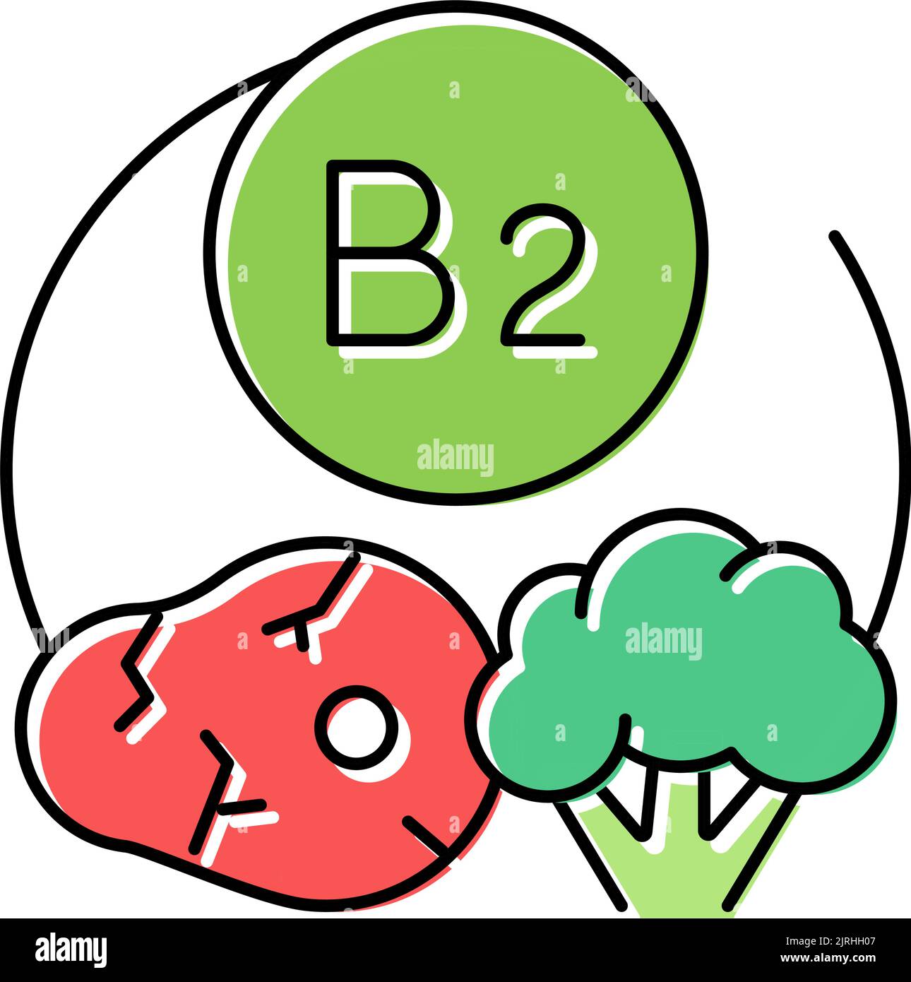 b2 vitamin color icon vector illustration Stock Vector Image & Art - Alamy